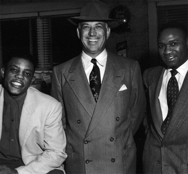 Willie Mays, Lou Chiozza, And Hank Thomson At The
