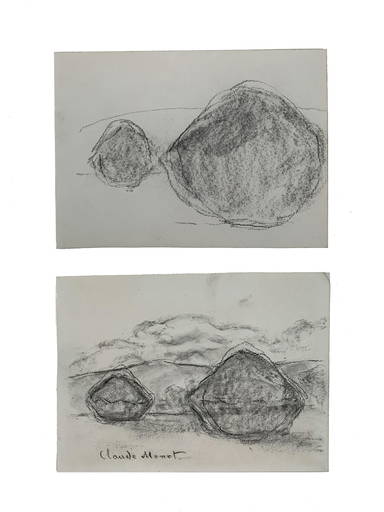 Claude Monet, “Haystacks” 2 Charcoal Sketches - Nov 12, 2022 | Guernsey ...