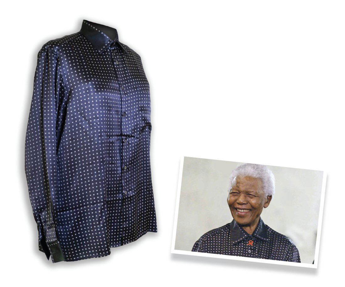 Nelson Mandela’s Grey And Black “madiba” Shirt Auction