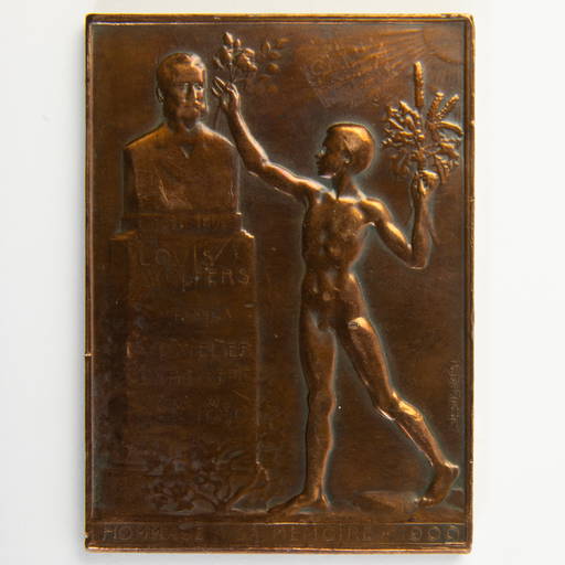 Isidoor De Rudder (1855 1943), Bronze Plaque Louis Wolfers, Hommage À ...