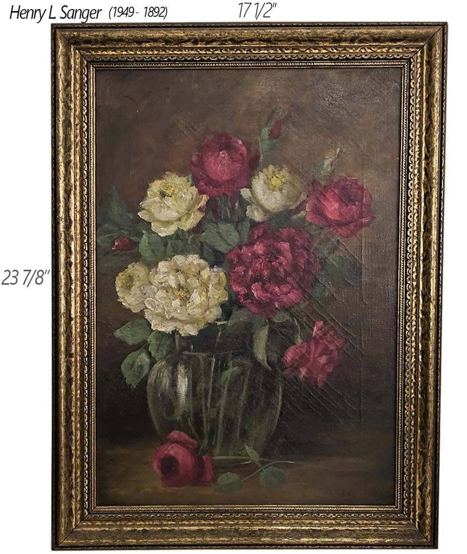 Hand Painted 'still Life' Oil On Canvas, Signed By American Painter Henry L. Sanger Auction