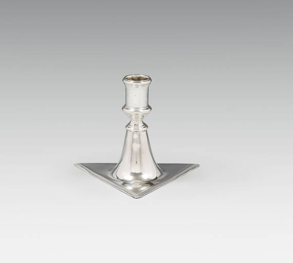 Candlesticksilver; Triangle Foot, Marked On The Lower Surface: Prague ...
