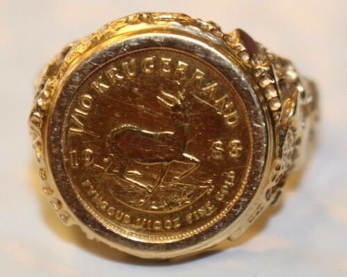 1983 South African 14K Gold Krugerrand Coin Ring - Sep 21, 2019 | Miami ...