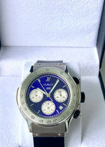 HUBLOT Automatic Super B Chronograph Blue Dial 100% Authentic - Dec 03 ...