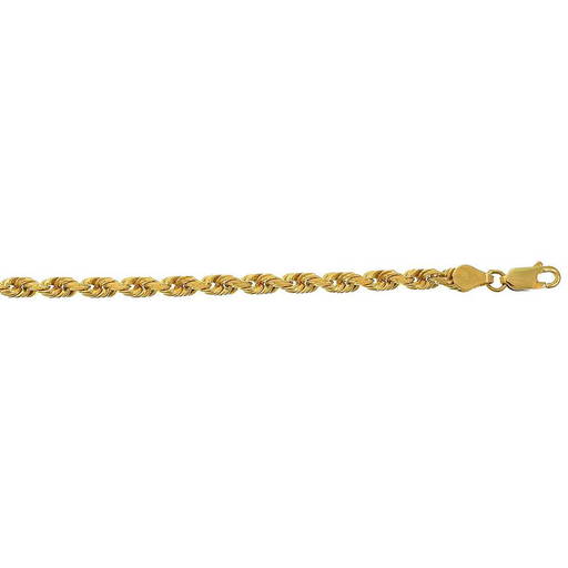 Solid 14k Yellow Gold Dc Rope Chain 24in. Metal Weight: