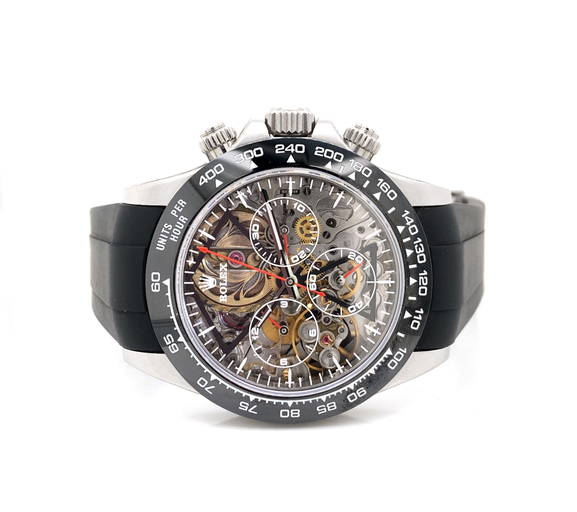 Unique 1 Of 1 Custom 40mm Daytona 'skeleton' Rolex By W