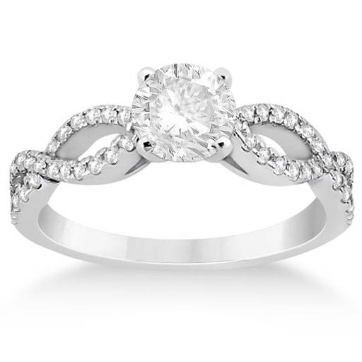 Diamond Twist Infinity Engagement Ring Setting 14k White Gold 1.40ctw