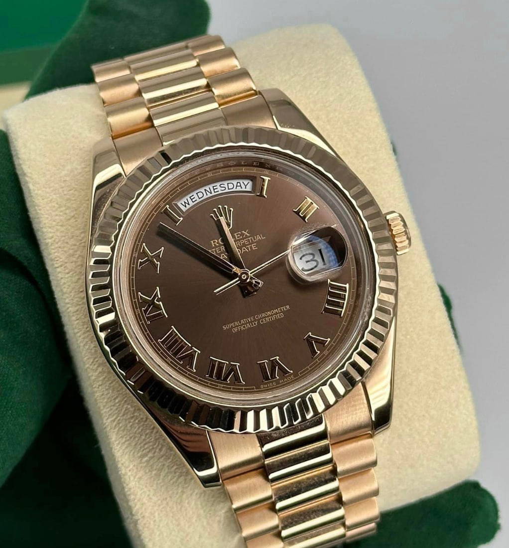 New Rolex 18k Gold Presidential Daydate Chocolate Dial Comes With Box ...