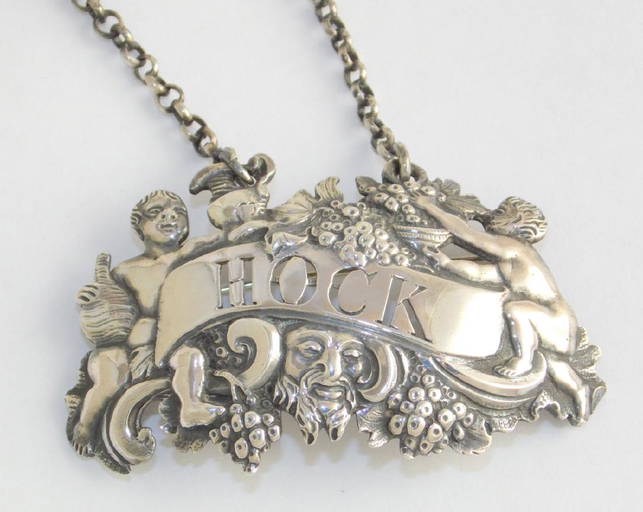 Mid 18th Century Cast Silver Hock Label, C.1750 55, By
