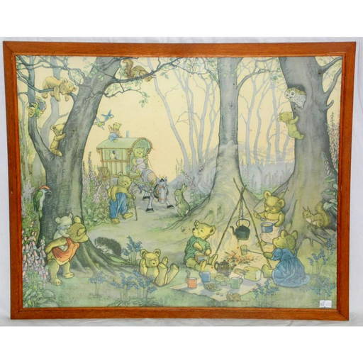 Vintage Molly Brett 'teddy Bears Picnic' Print