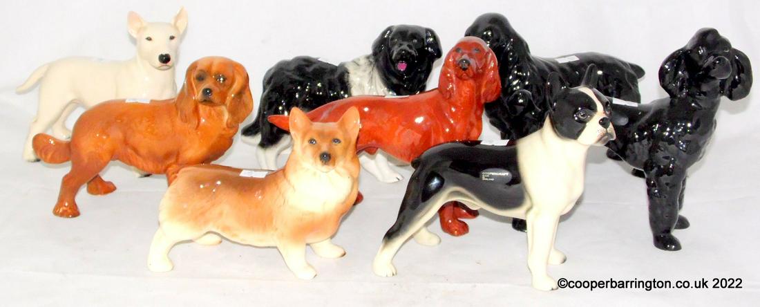 Collection Of Eight Coopercraft Dogs