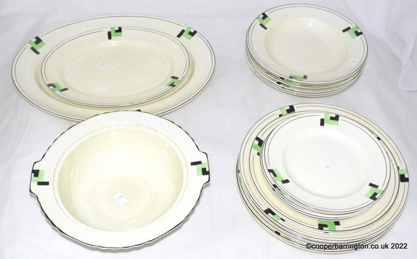 Palissy Art Deco Dinnerware Set (#0042) on Apr 23, 2022 | Cooper ...
