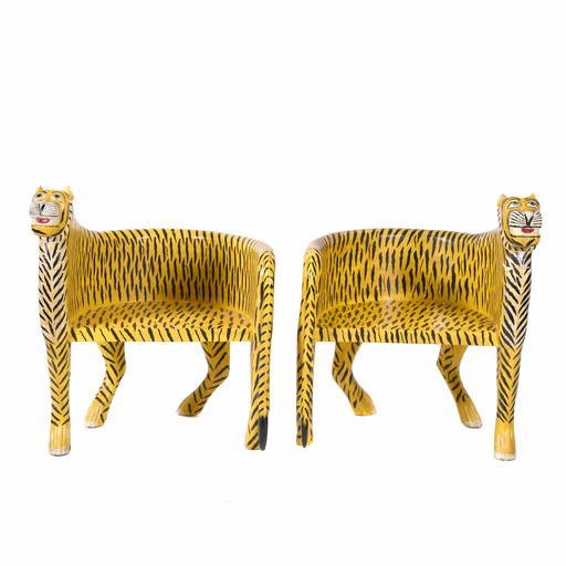 PAIR OF "TIGER BENCH" ARMCHAIRS, 20TH CENTURY. (#0292) on Dec 15, 2022 ...