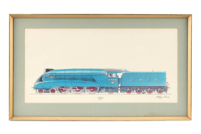 Four Signed Geoffrey Wheeler Locomotive Prints,