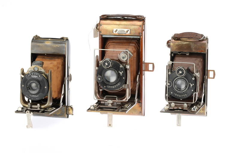 Three Houghton Butcher Tropical Model Carbine Folding Cameras,
