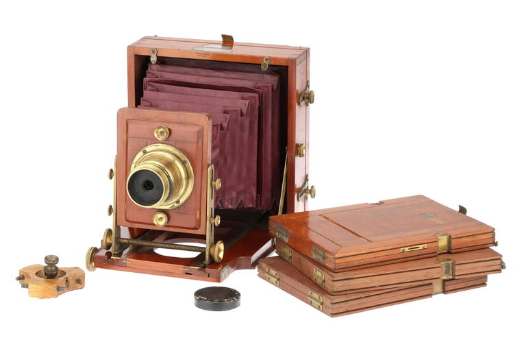 A J. Lancaster & Son Instantograph 1888 Model Half Plate Field Camera,