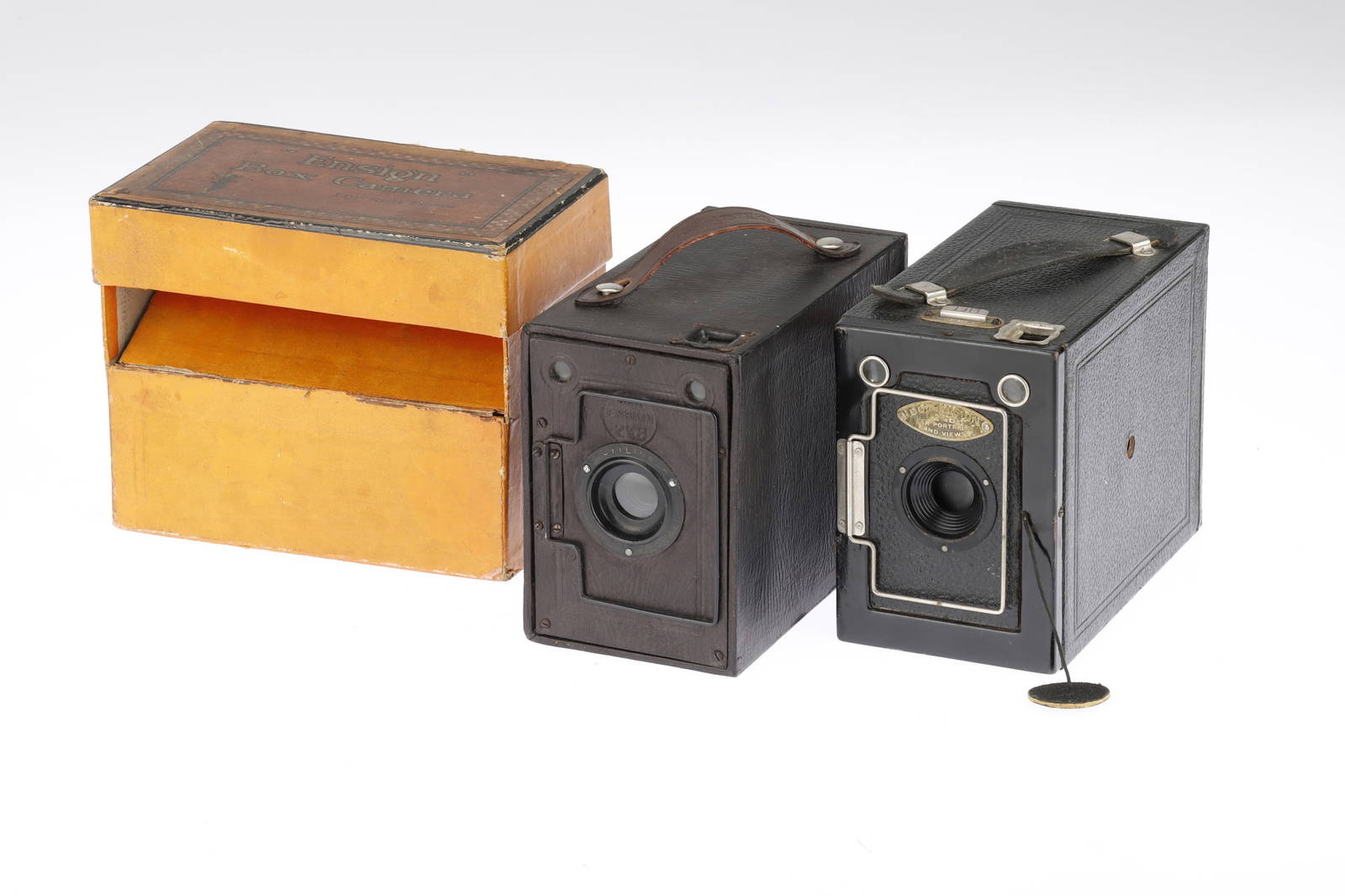 Two Box Cameras By Ensign, Auction