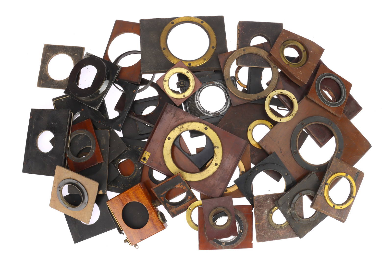 A Large & Mixed Selection Of Camera Lens Flanges & Boards, Auction