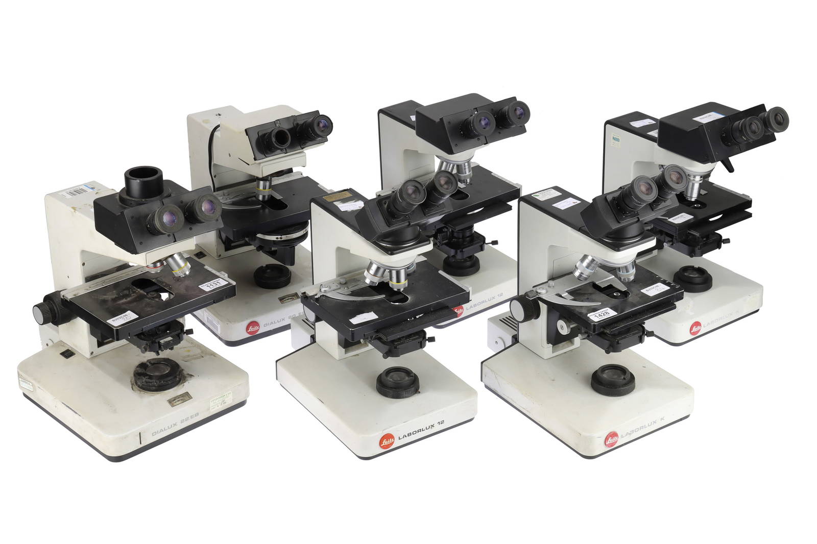 Collection Of 6 Leitz Dialux & Laborlux Binocular Microscopes, Auction