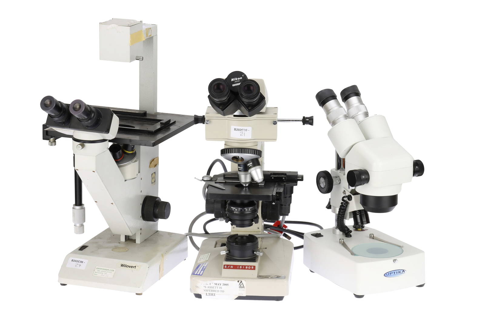 Collection Of 3 Binocular Microscopes, Auction