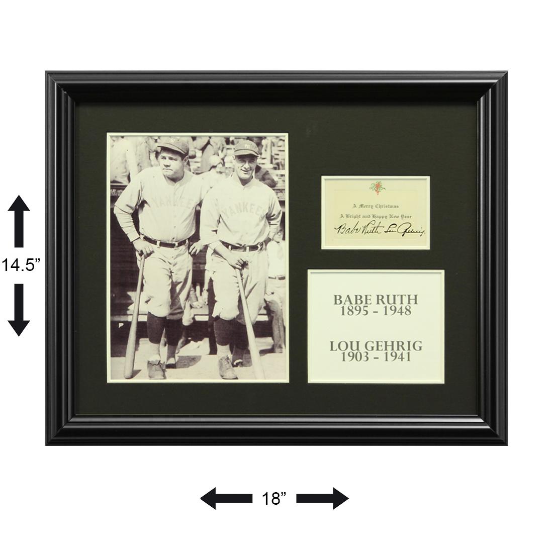 Babe Ruth & Lou Gehrig Signed Merry Christmas Card