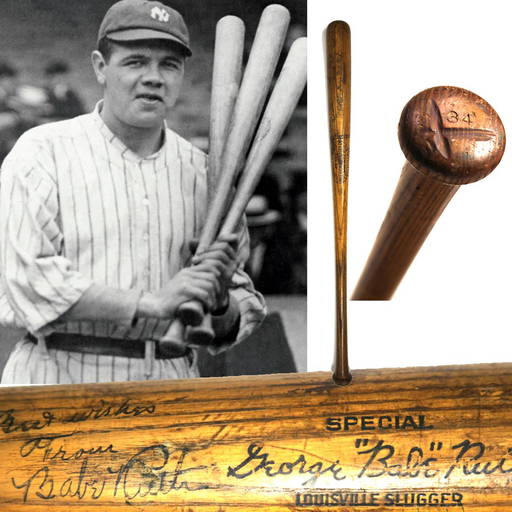 BABE RUTH SIGNED & INSCRIBED 1930's BASEBALL BAT - May 18, 2022 ...