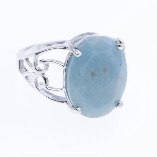 Sz 9 16x12mm Paraiba Quartz Sterling Slv Ring