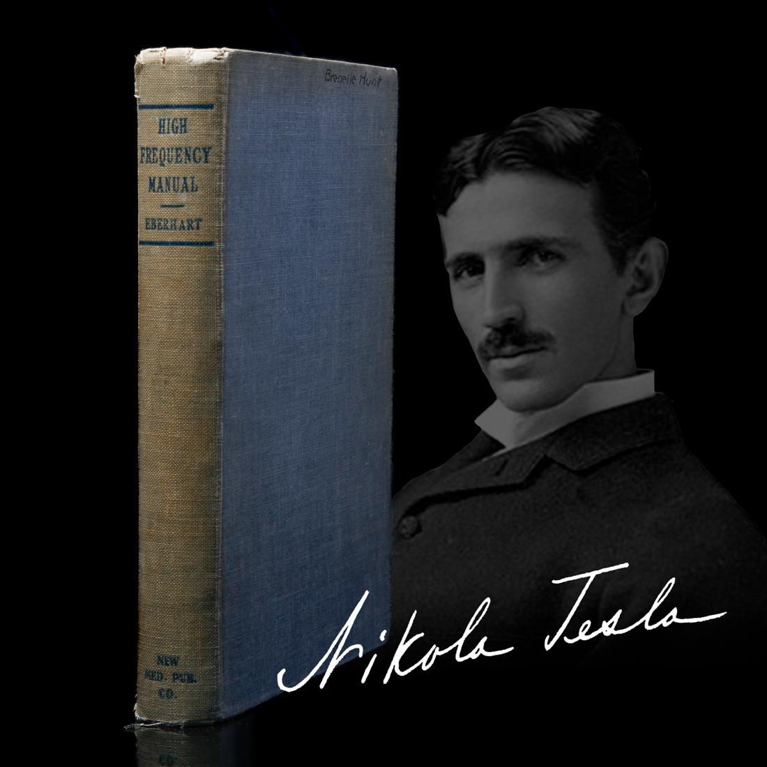 Nikola Tesla Signed Book "High Frequency Manual" (#0024) on Dec 14 ...