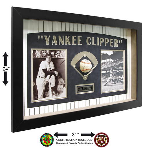Joe Dimaggio N.y Yankees Signed Baseball Shadowbox