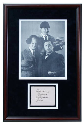 The Three Stooges Signed Cut