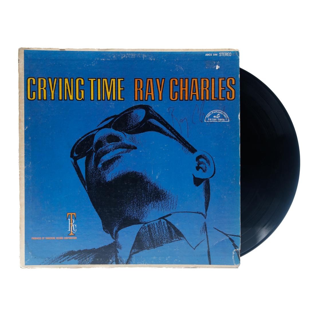 Ray Charles Signed "Crying Time" Album (#0014) on Apr 12, 2023 | Dalshire International in TX