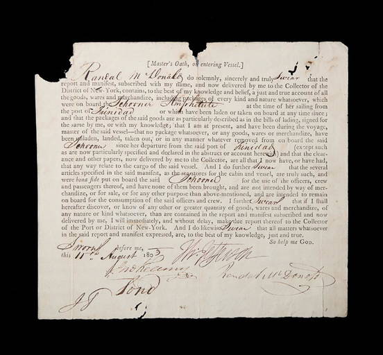 Thomas Jefferson Signed Document Front And Back