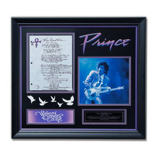 Prince Signed Handwritten "when Doves Cry" Lyrics
