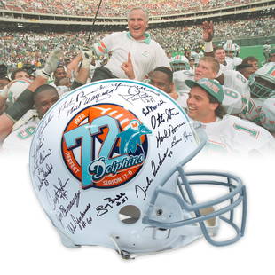 1972 Miami Dolphins Full Team Signed Helmet