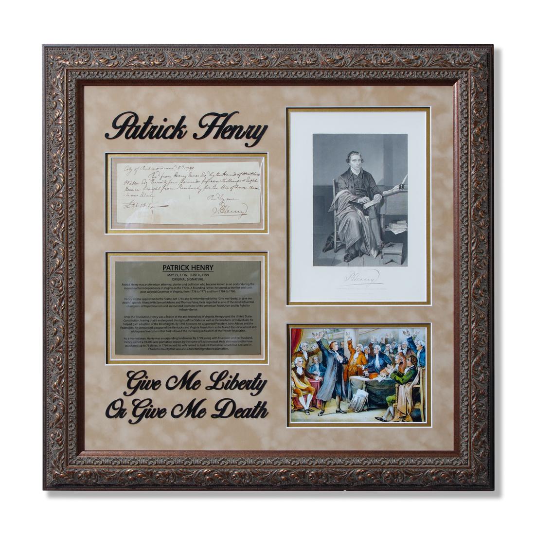 Patrick Henry Signed Receipt (very Rare) Auction