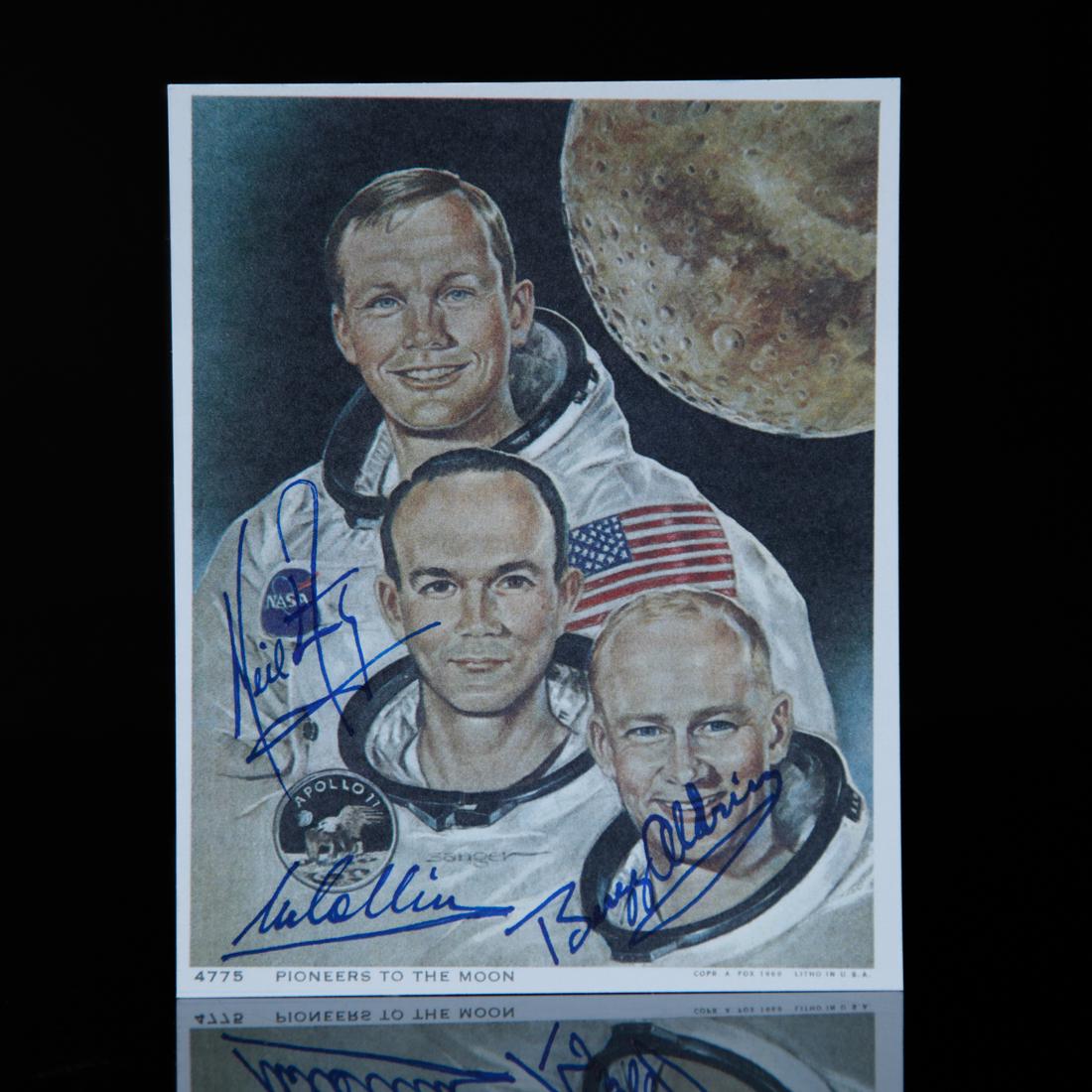 Apollo 11 Astronauts Signed 4 X 5 Lithograph Auction