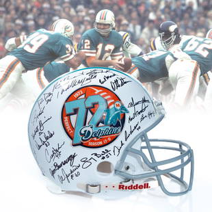 1972 Miami Dolphins Full Team Signed Helmet