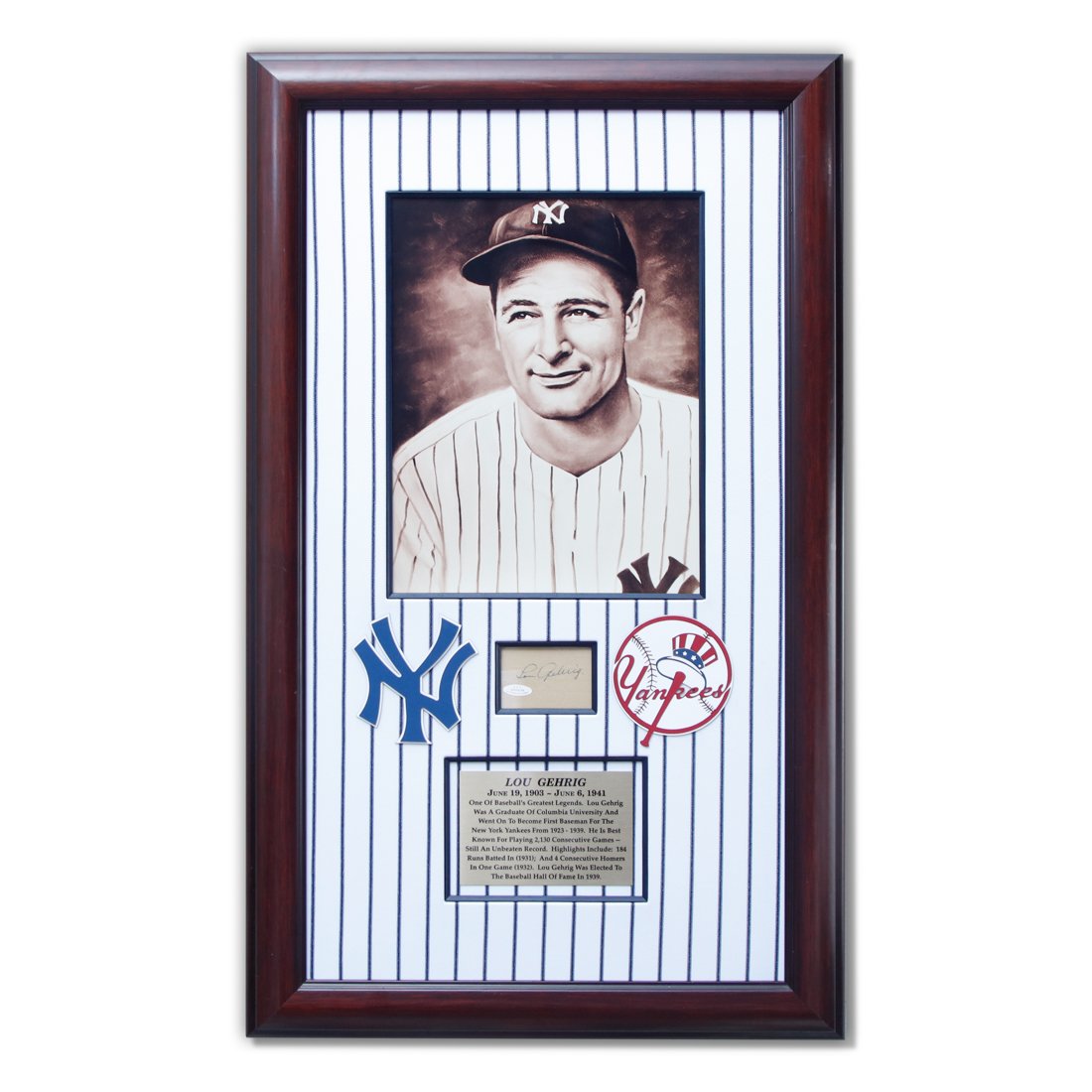 Custom Framed Lou Gehrig Autograph Auction