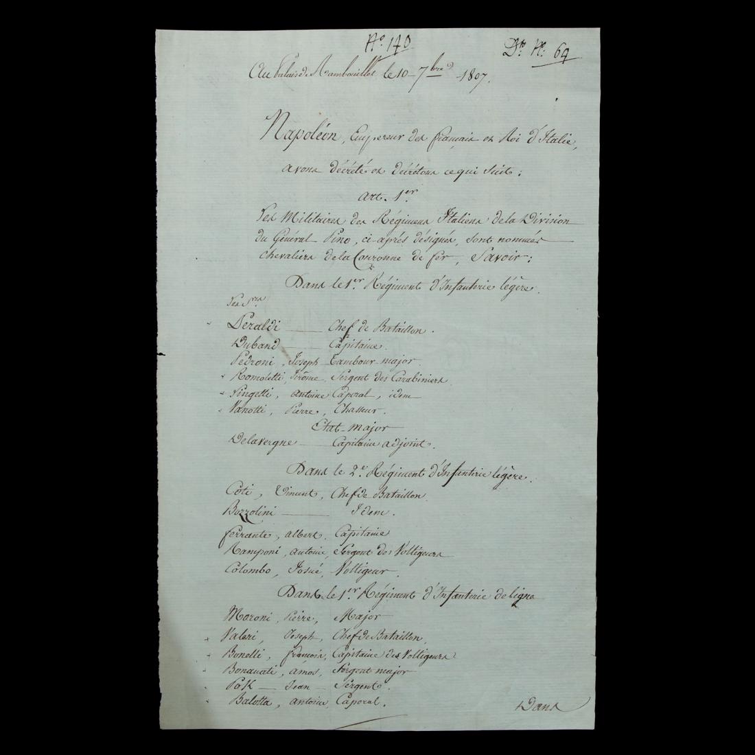 Napoleon Signed 1807 French Royal Decree 69 Auction