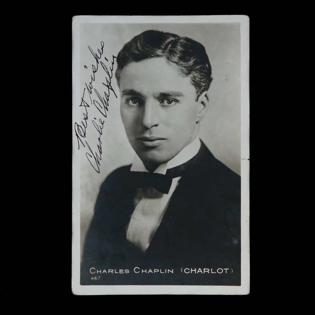Charlie Chaplin Signed Postcard