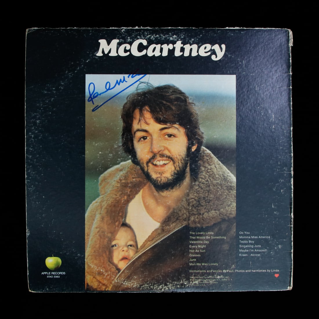 Paul Mccartney Signed "mccartney" Album Cover