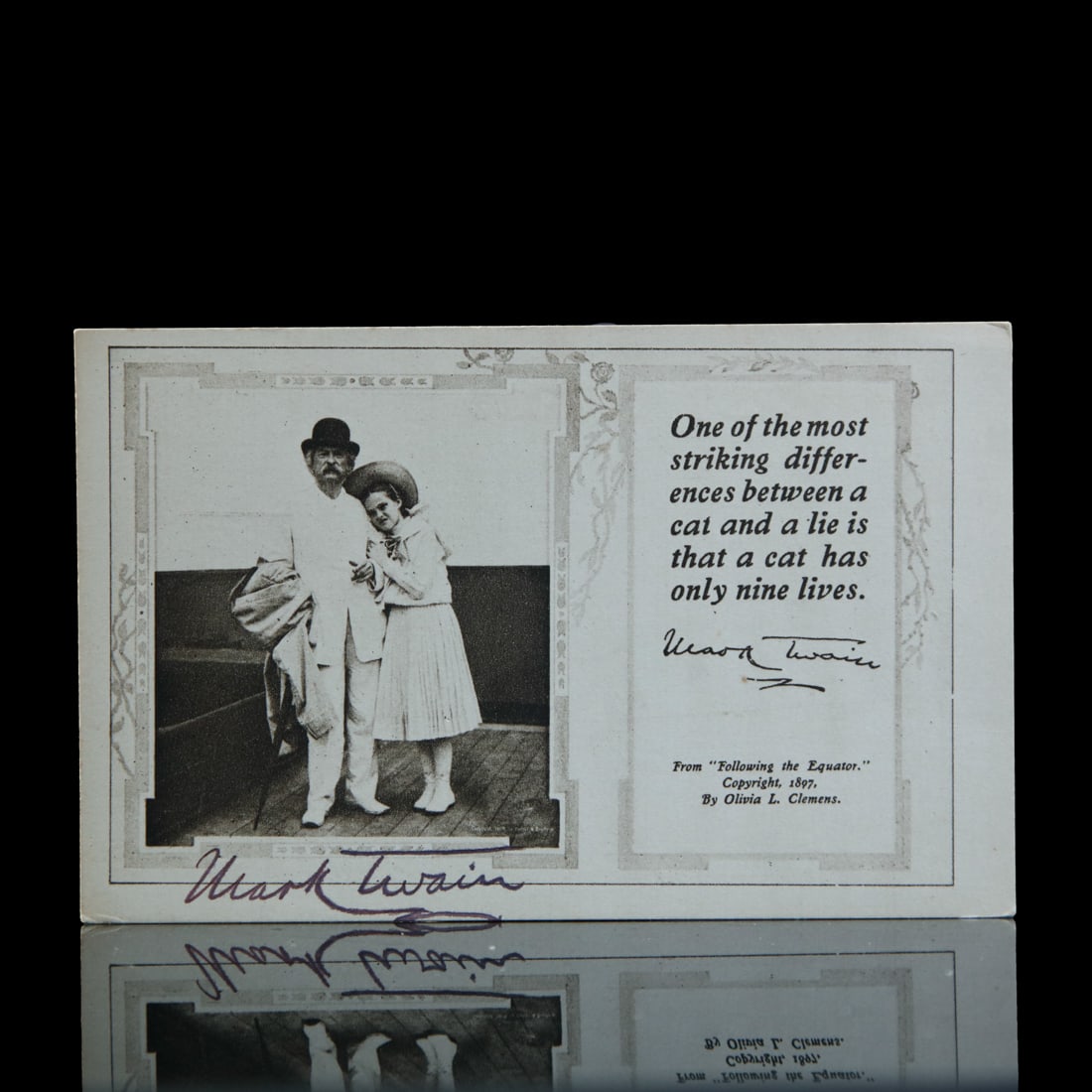 Remarkable Mark Twain Autographed Postcard Auction