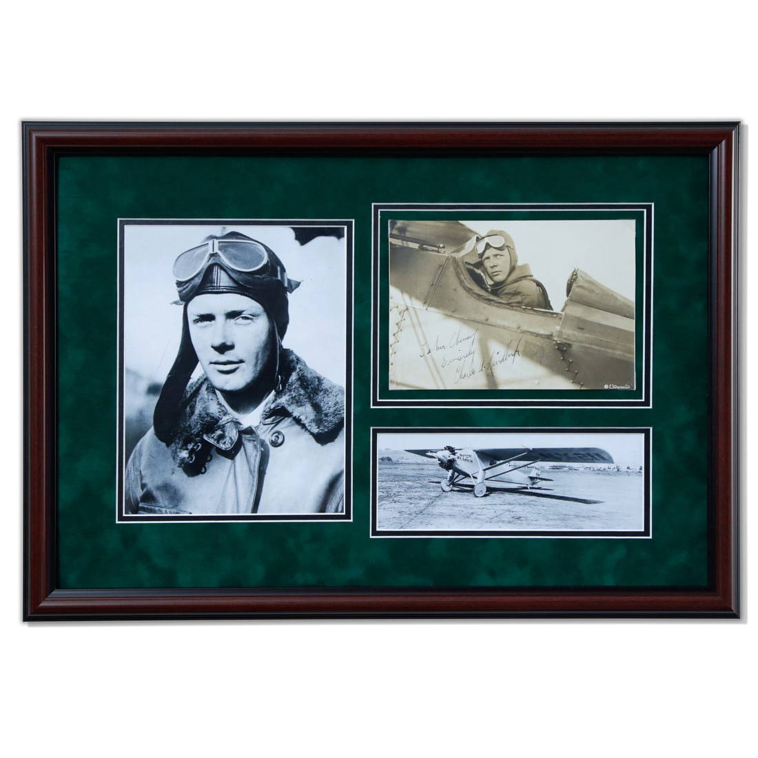 Charles Lindberg 9x8" Signed Photo In His Plane Auction