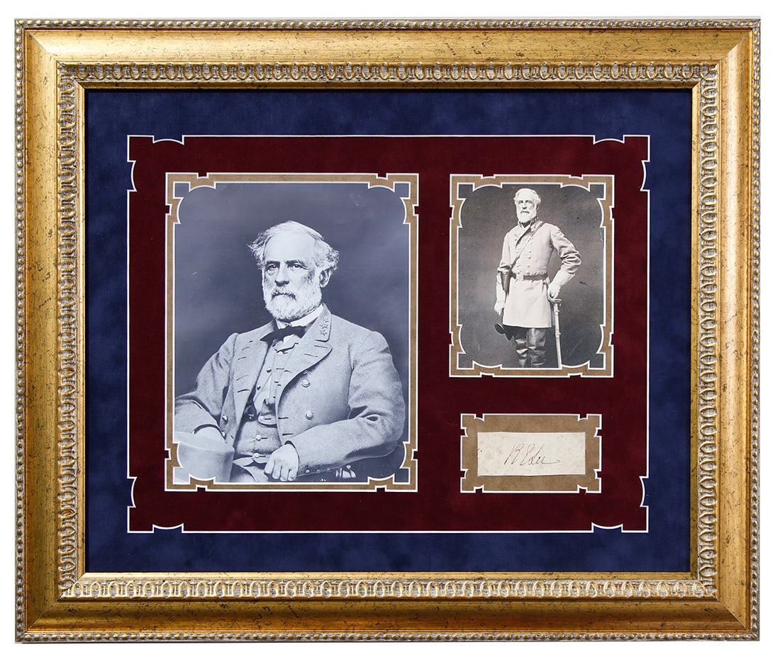 Robert E. Lee Signature On Parchment Document Cut Auction