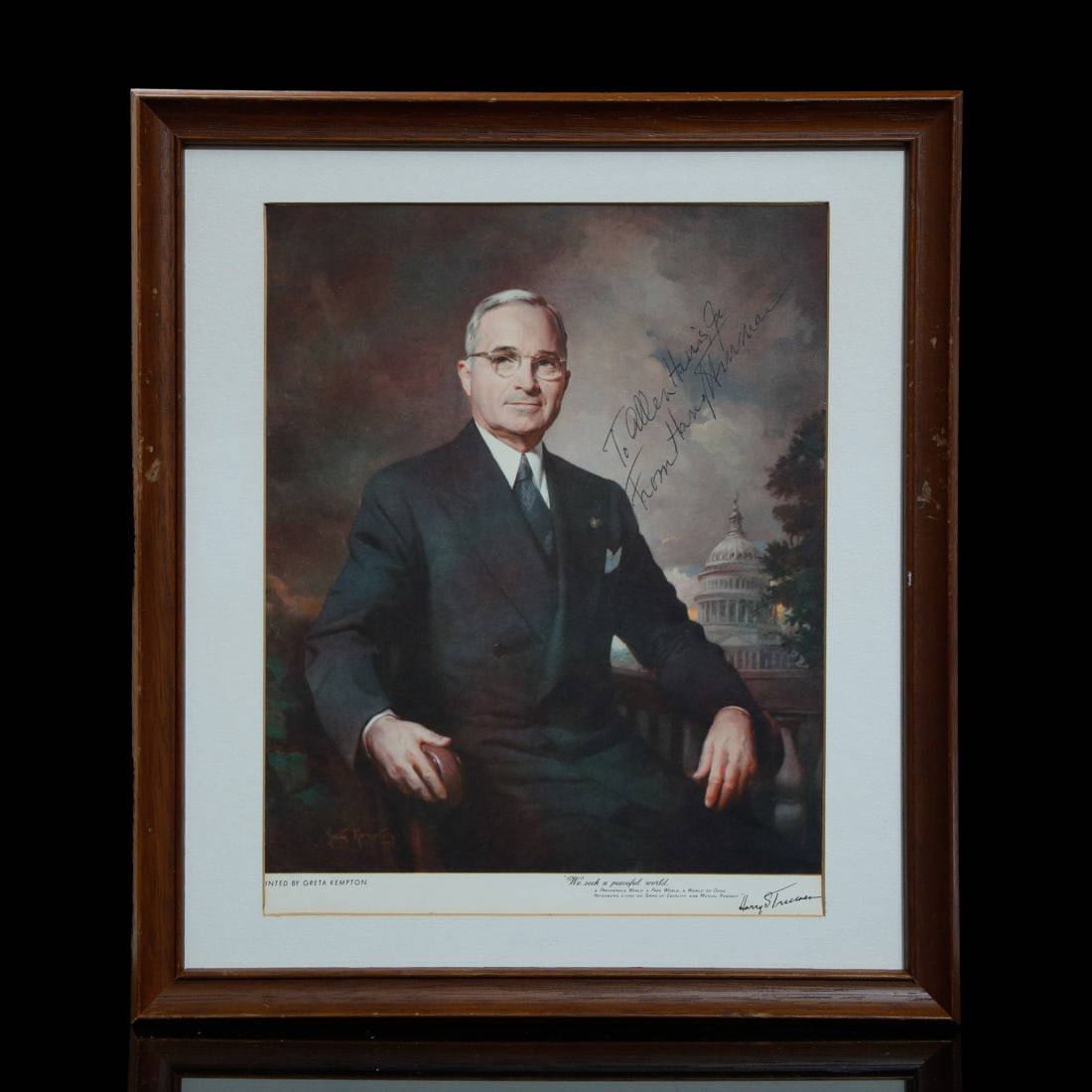 Harry Truman Signed Official Presidential Portrait Auction