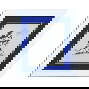 Original Mickey Mouse Drawing Signed Walt Disney