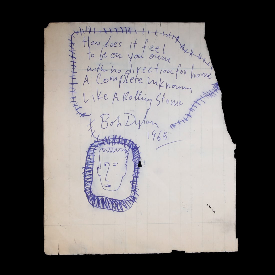 Bob Dylan Signed "like A Rolling Stone" Lyrics Auction