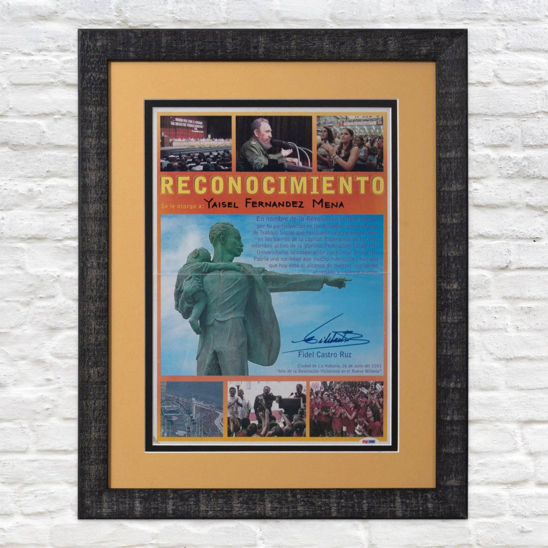 Fidel Castro Signed Original Cuban Political Poster Auction