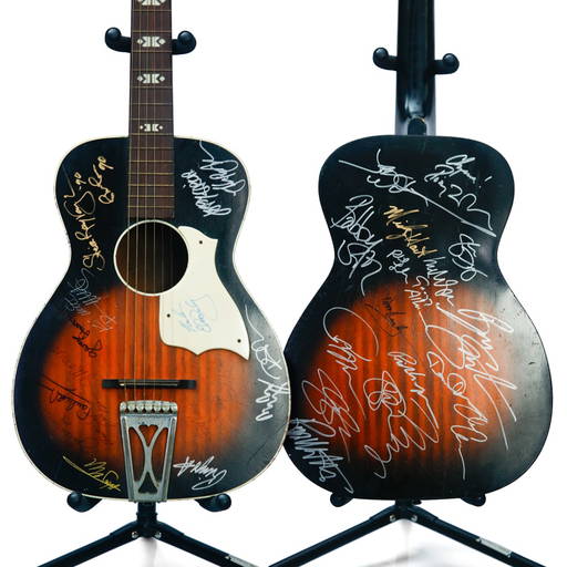 32 Rock And Roll Legends Autographed Acoustic Guitar