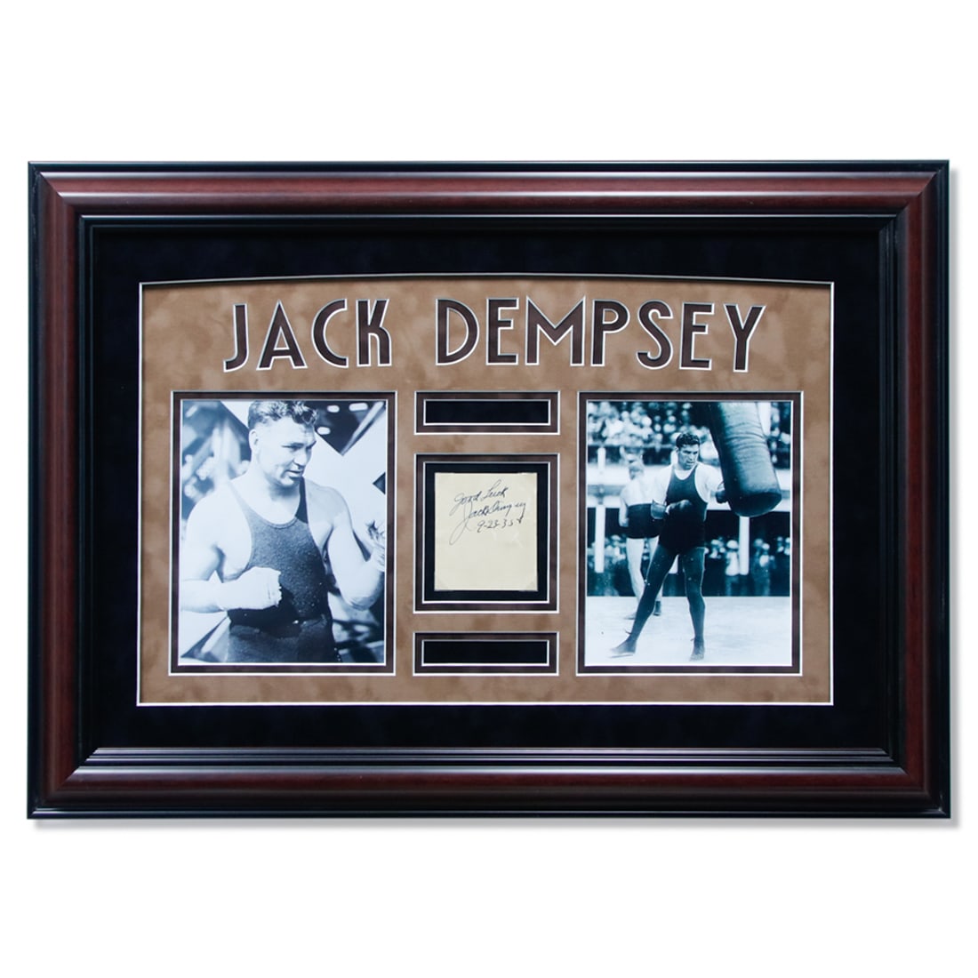 Jack Dempsey Signed Card In Premier Display Auction